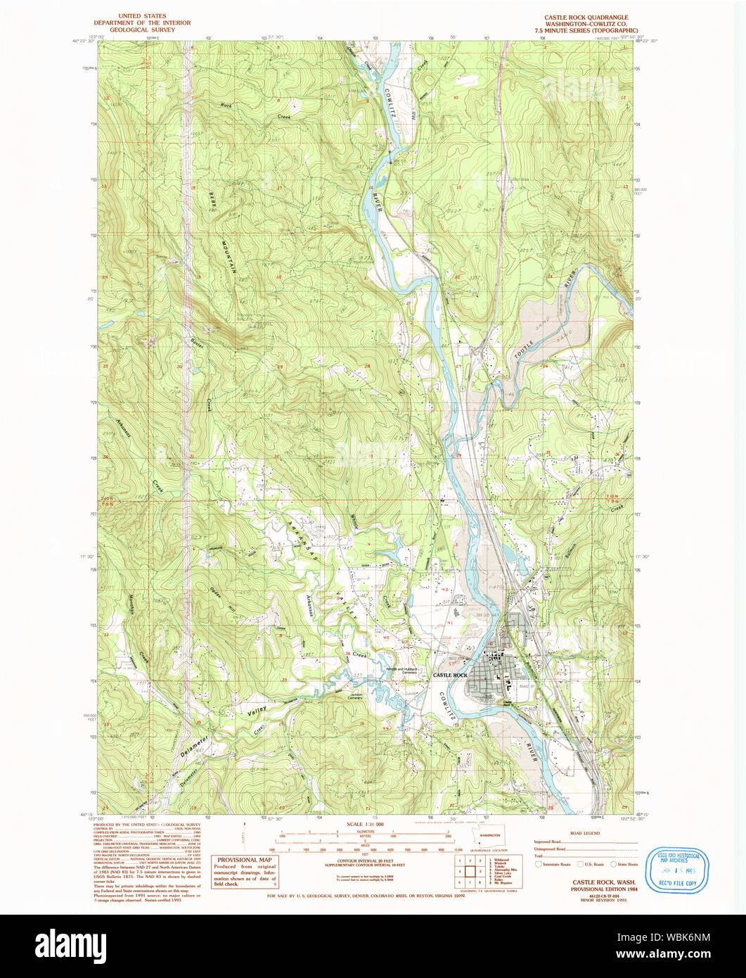 Map of castle rock washington hi-res stock photography and images - Alamy