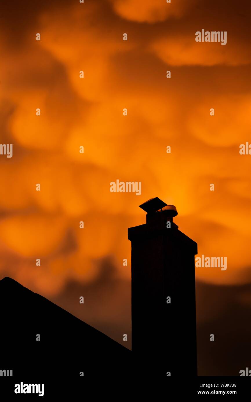 Chimney roof silhouette hi-res stock photography and images - Alamy