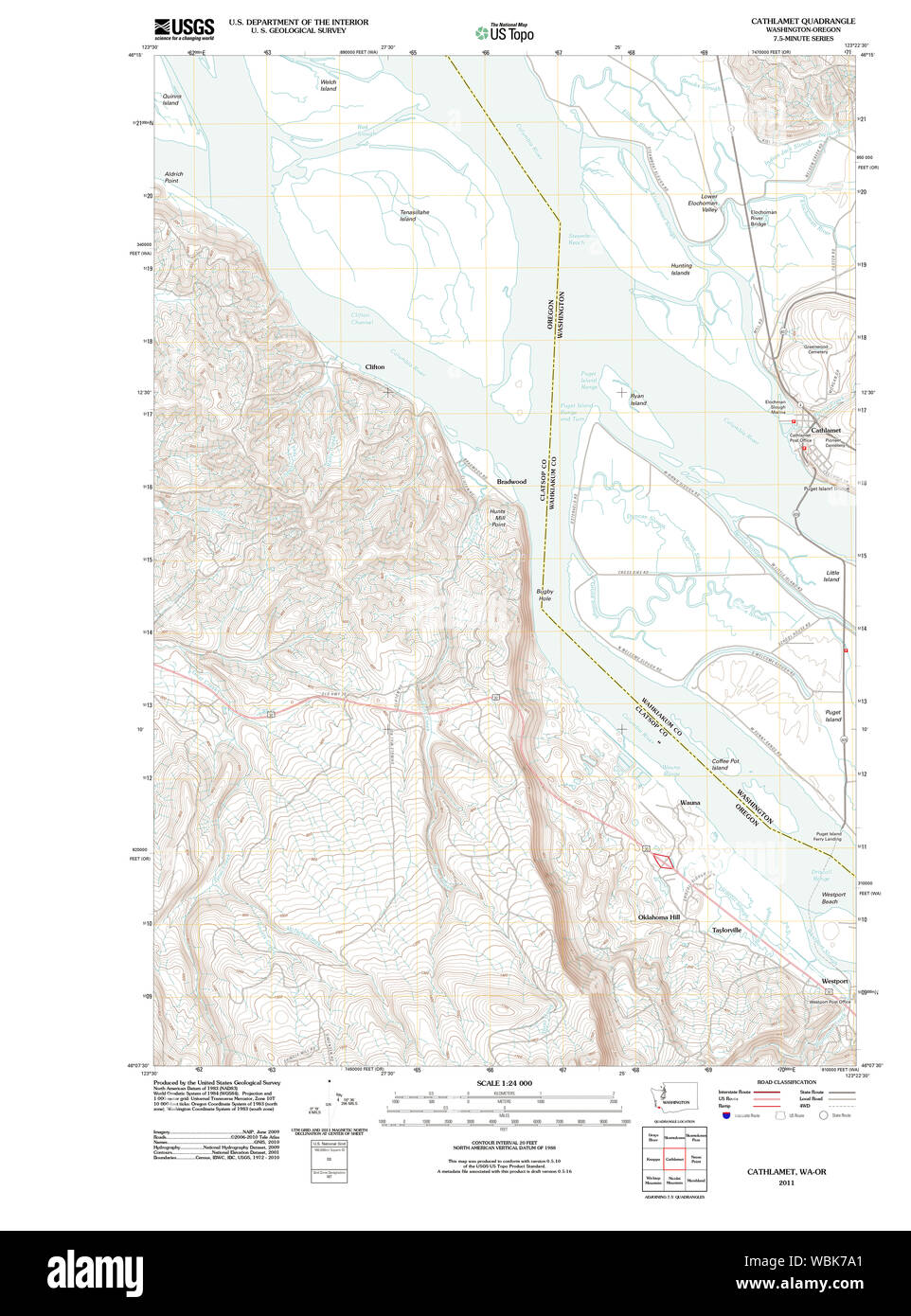 Map of cathlamet washington hi-res stock photography and images - Alamy