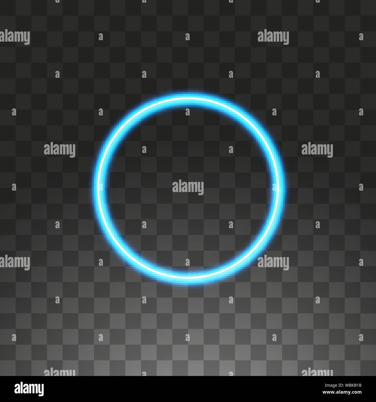 Abstract circle blue neon frame, vector illustration, isolated on ...
