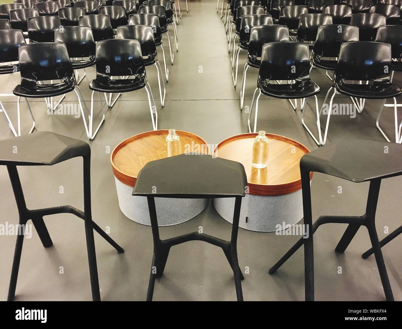 Row school chairs hi-res stock photography and images - Alamy