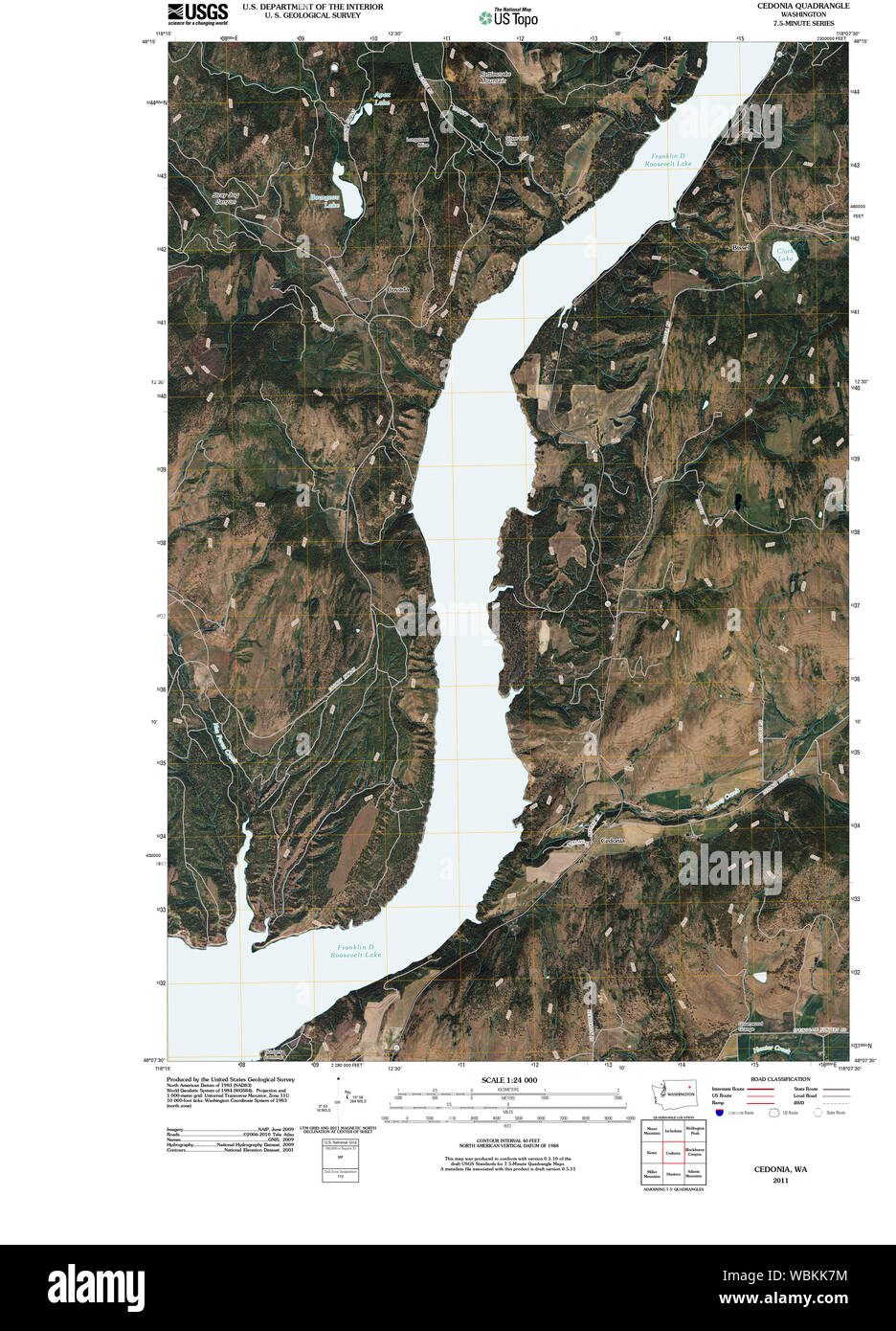 USGS Topo Map Washington State WA Cedonia 20110413 TM Restoration Stock ...