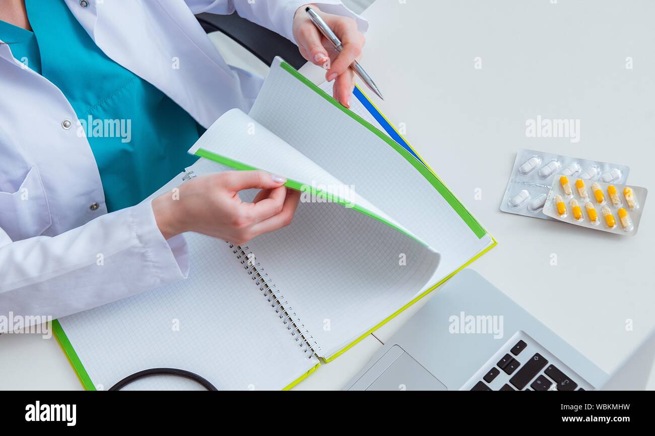 The hand writing medical prescription in computer Stock Photo - Alamy