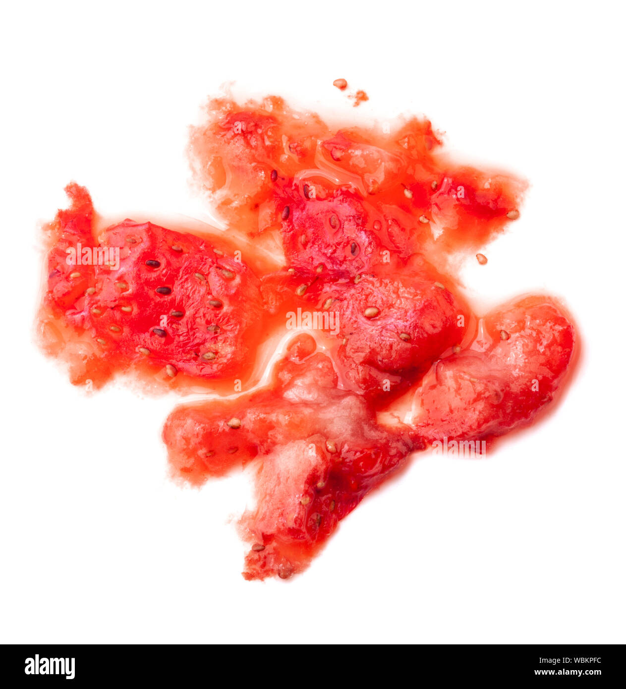 Smashed strawberry isolated on white Stock Photo - Alamy