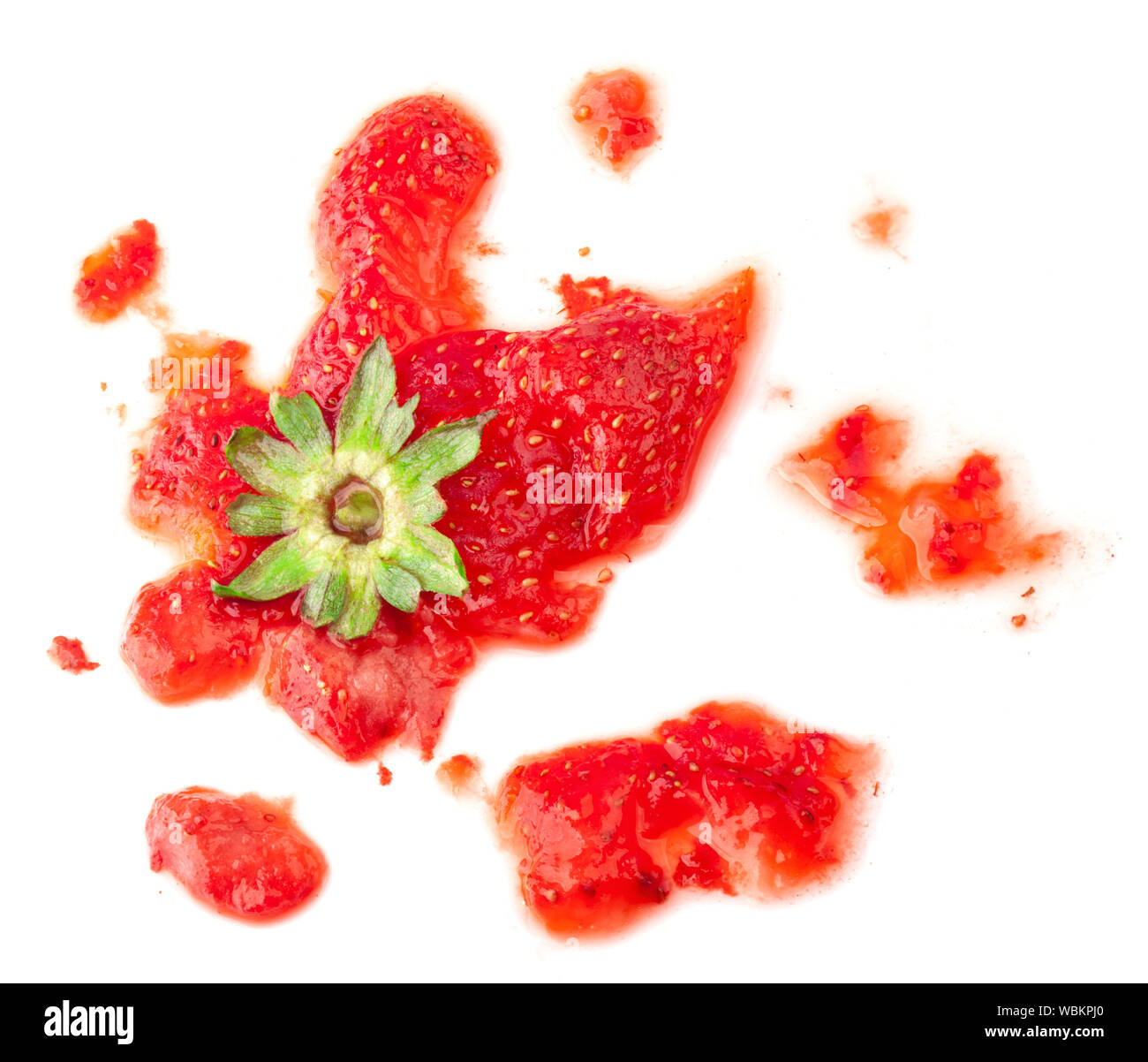 Smashed strawberry isolated on white Stock Photo - Alamy