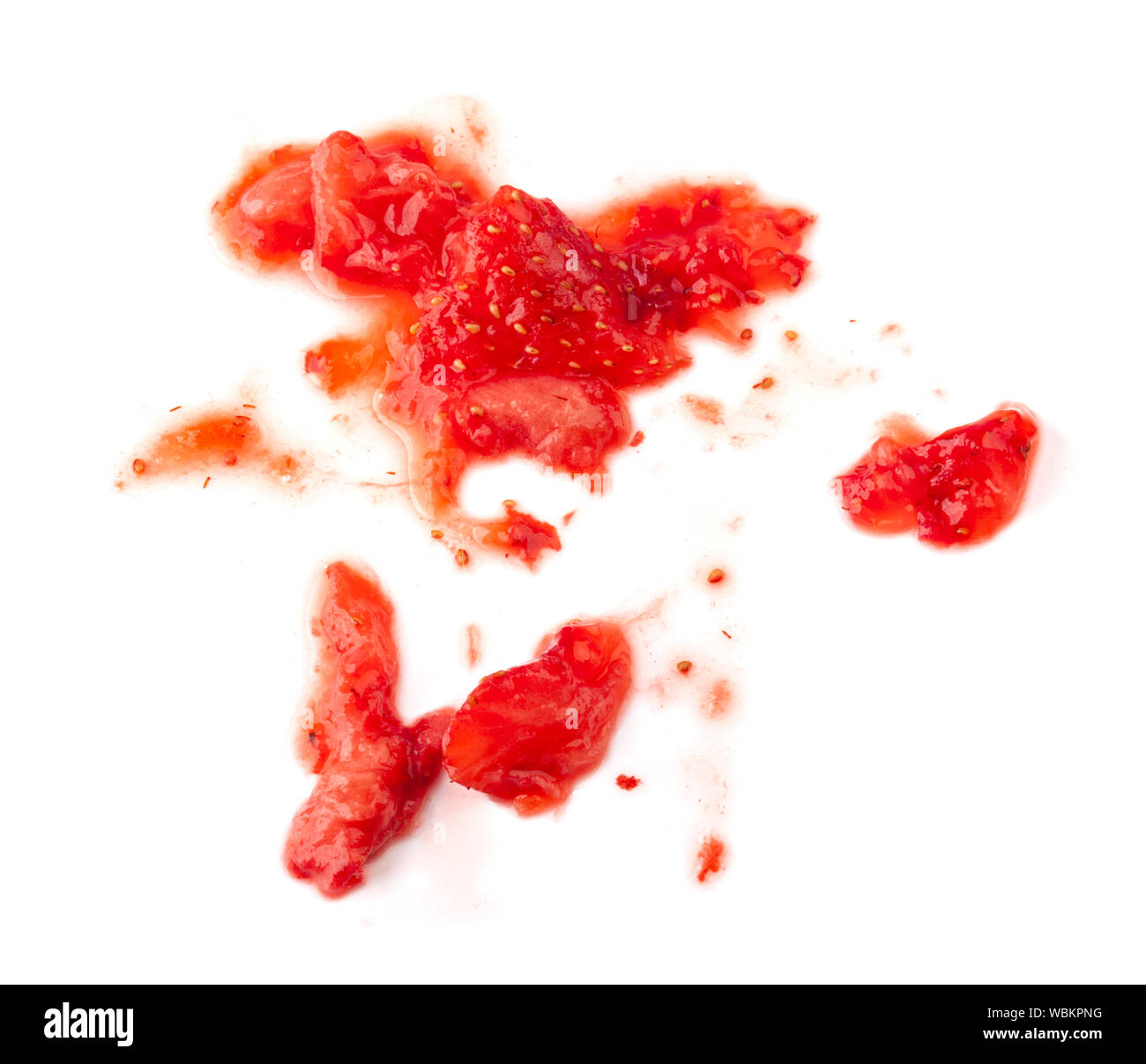 Smashed strawberry isolated on white Stock Photo - Alamy