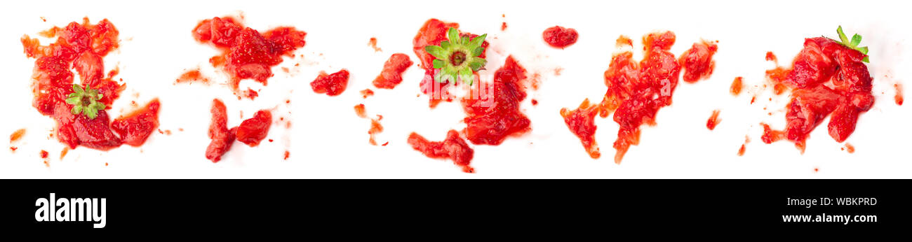 Smashed strawberry isolated on white Stock Photo - Alamy