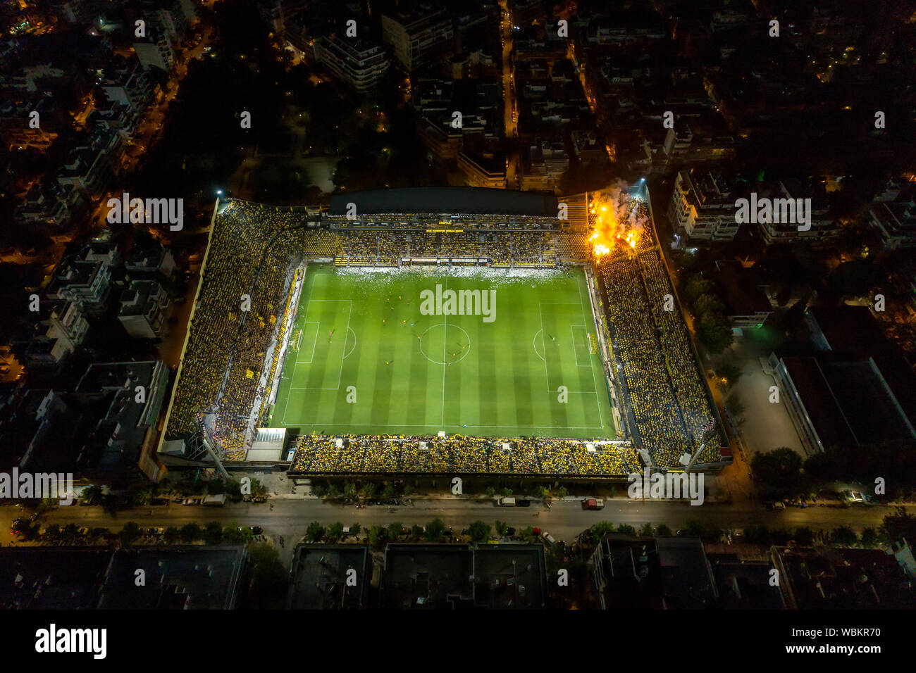 Thessaloniki, Greece, August 25, 2019: Aerial shot of the Kleanthis ...