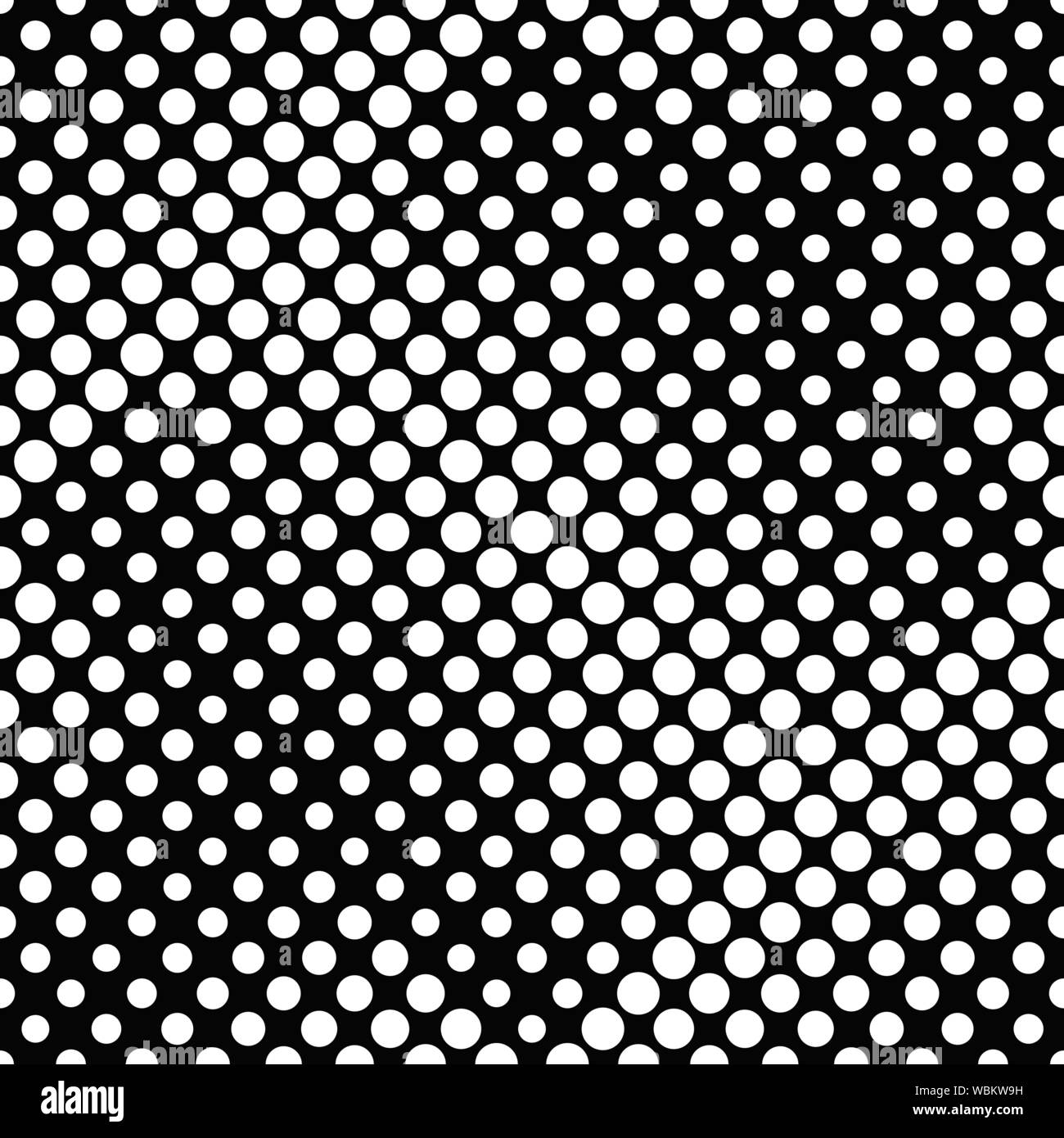 Seamless Monochrome Geometrical Circle Pattern Background Design Abstract Vector Illustration