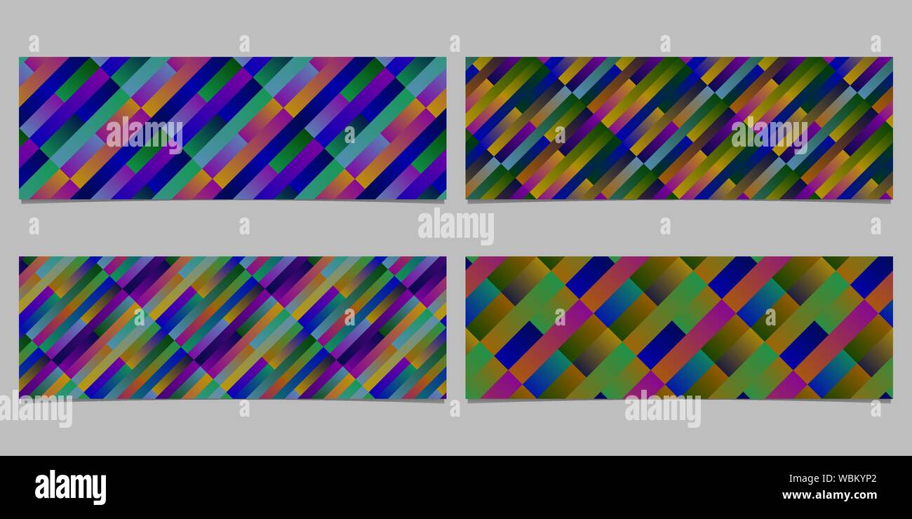 Gradient Geometrical Diagonal Stripe Pattern Banner Template Set Abstract Vector Graphic Stock