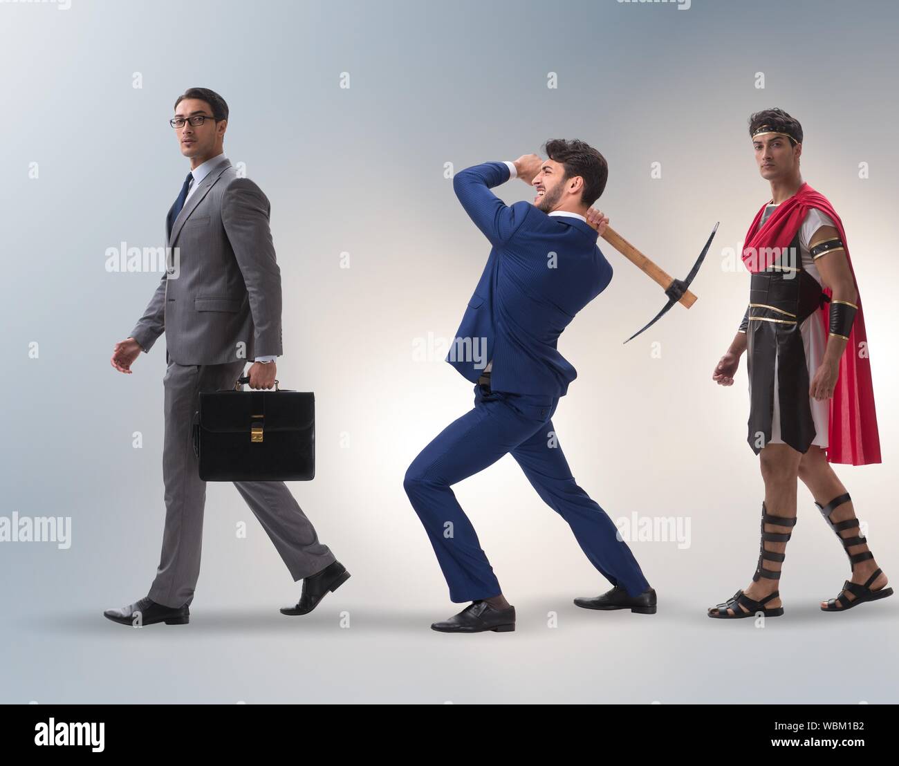 The progression of man mankind from ancient to modern Stock Photo - Alamy