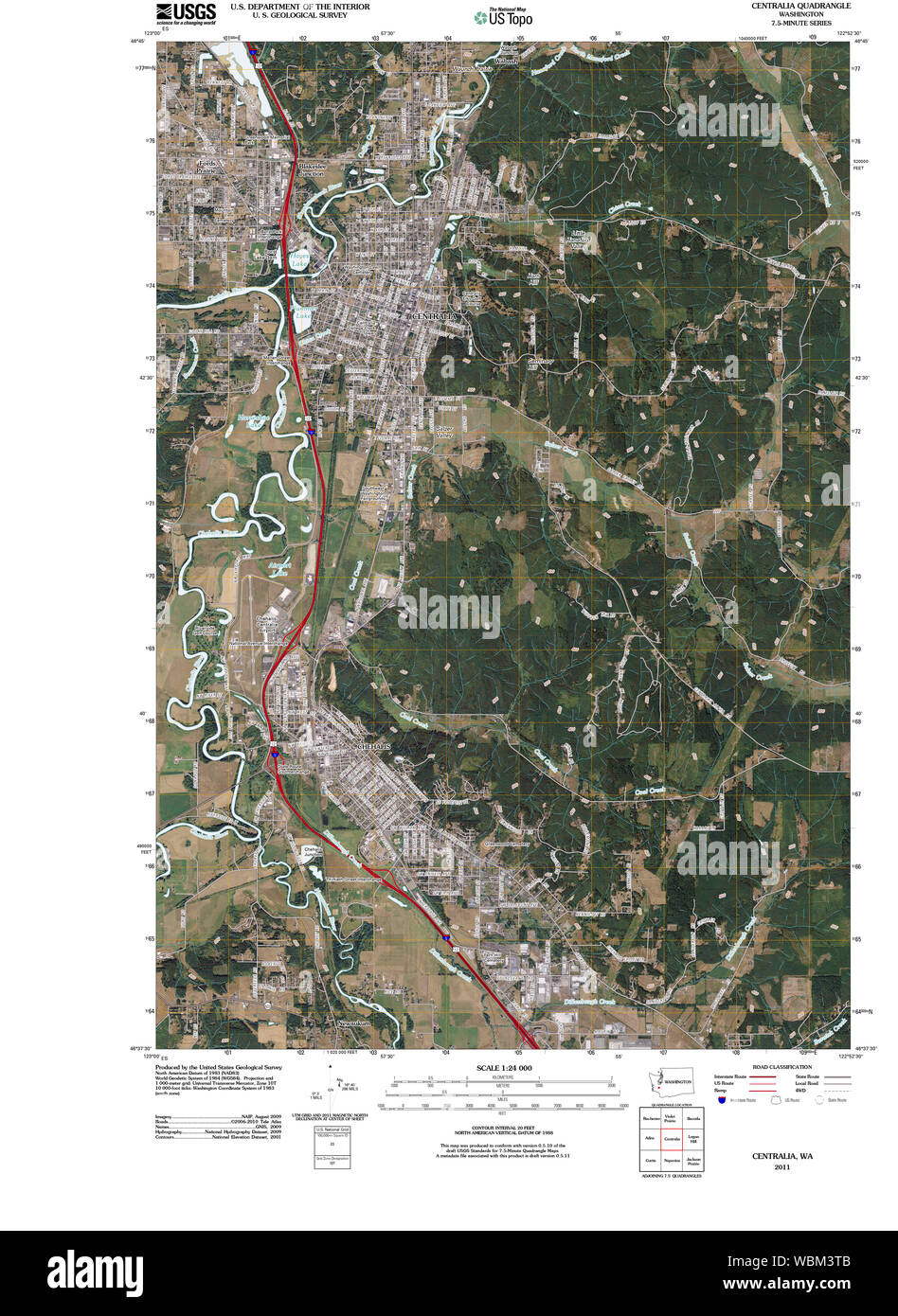 Map of centralia washington Cut Out Stock Images & Pictures - Alamy