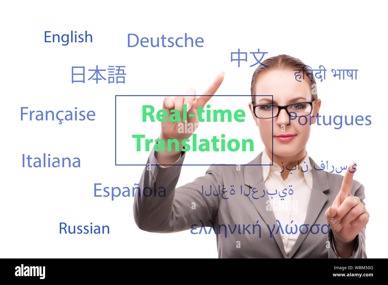 The concept of online translation from foreign language Stock Photo - Alamy