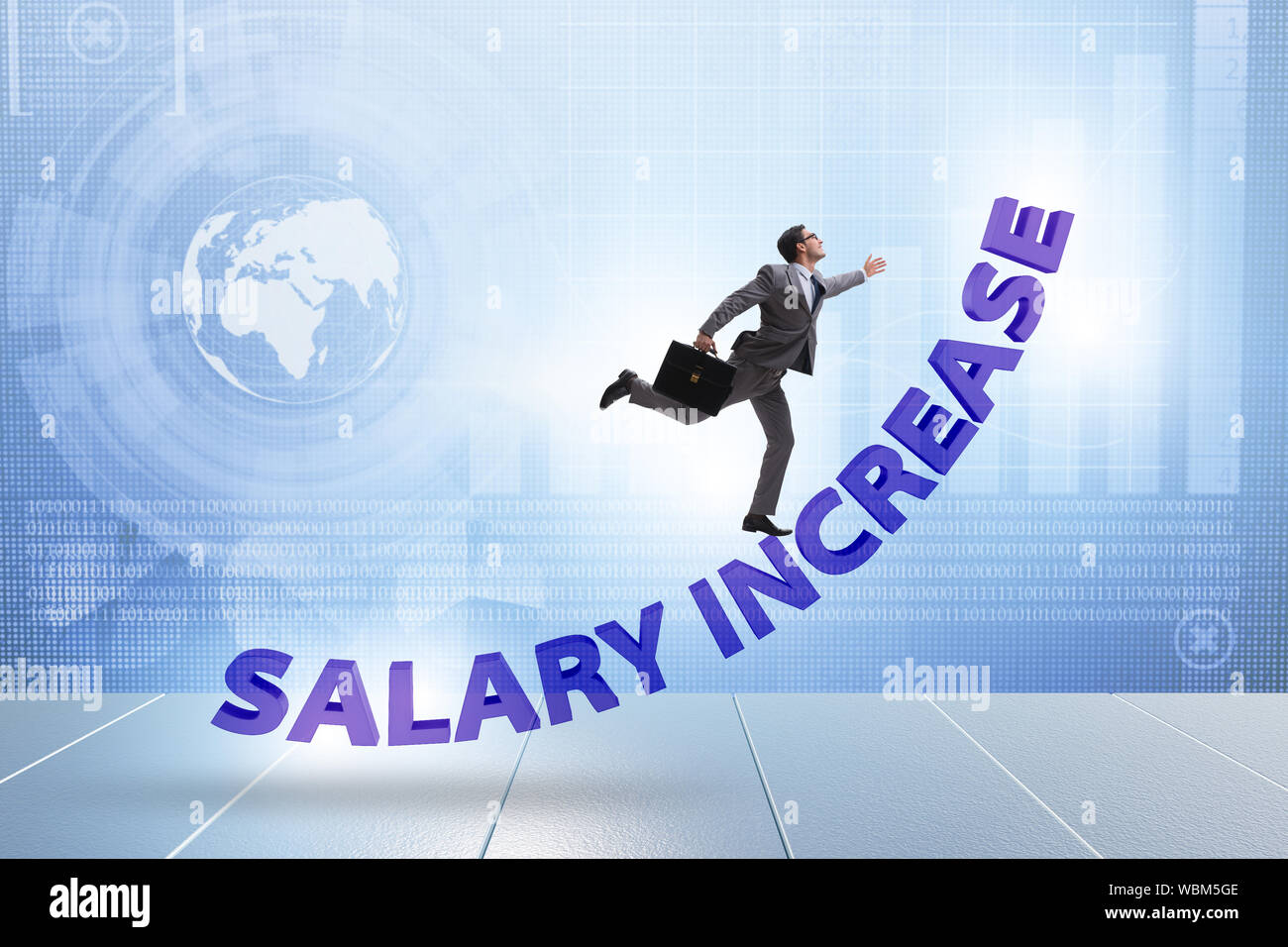 The employee in salary increase concept Stock Photo - Alamy