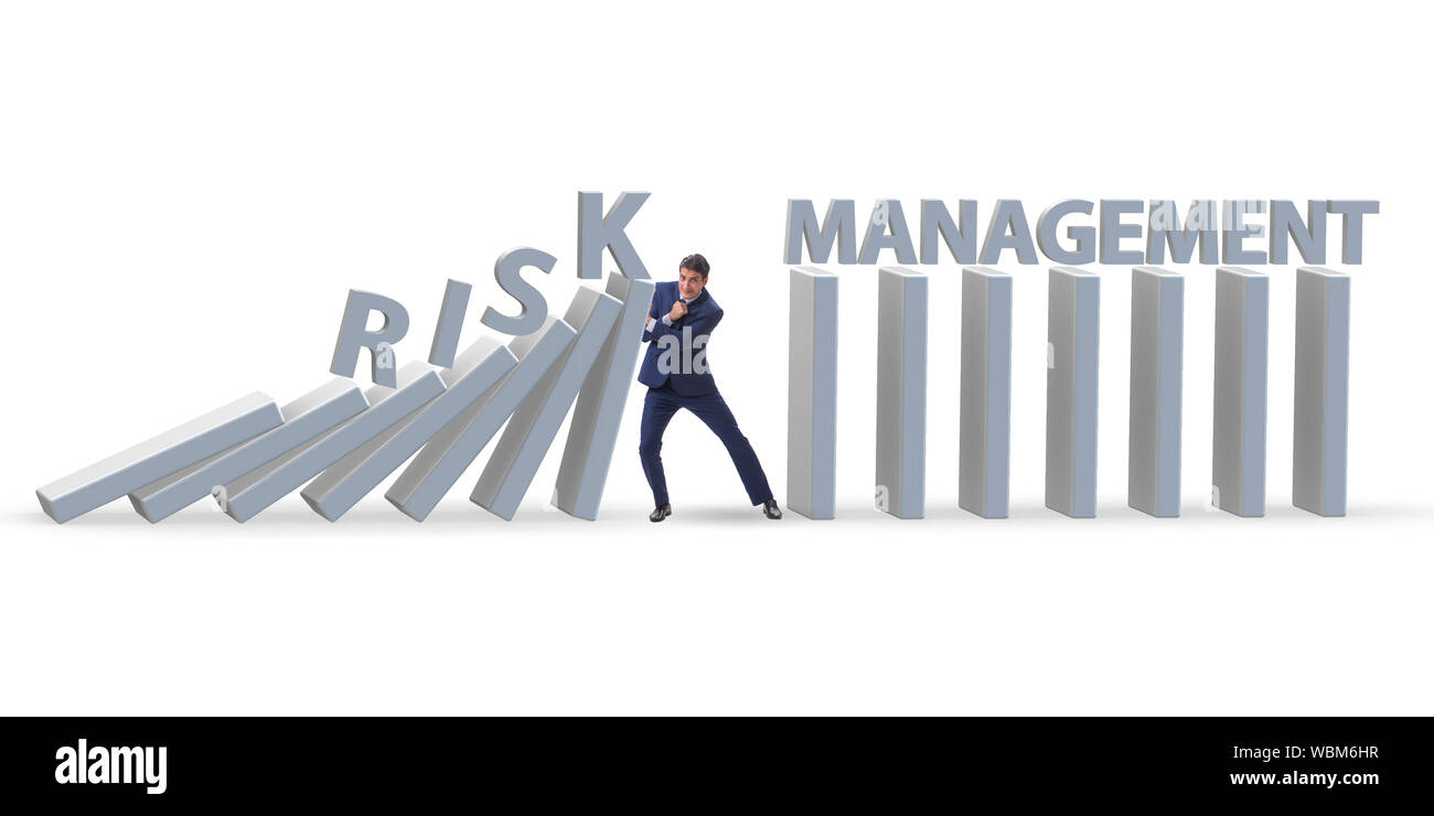 The businessman in risk management concept Stock Photo - Alamy