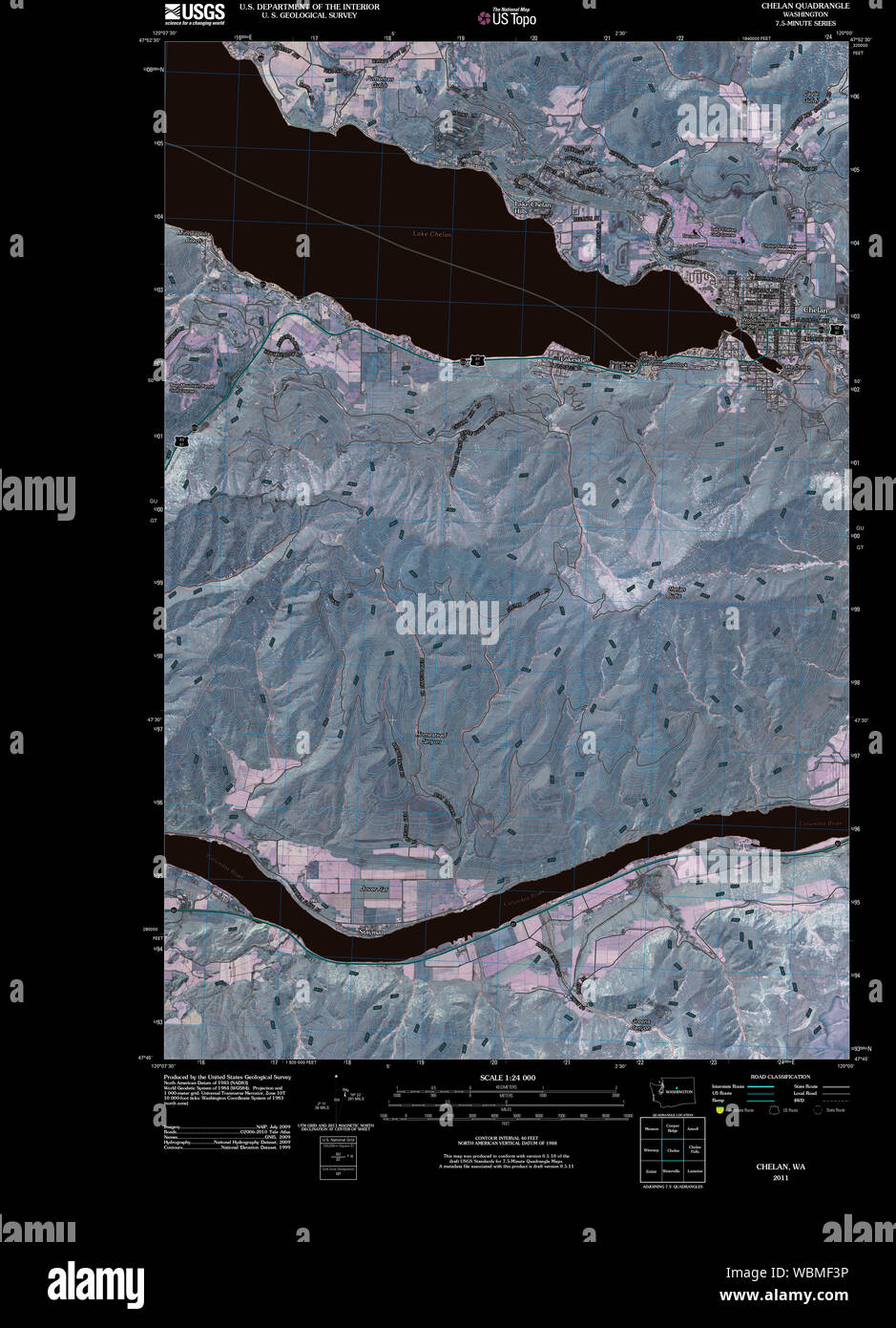 Chelan washington state map hi-res stock photography and images - Alamy