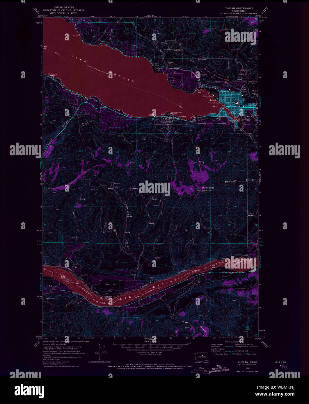 Map of chelan hi-res stock photography and images - Alamy