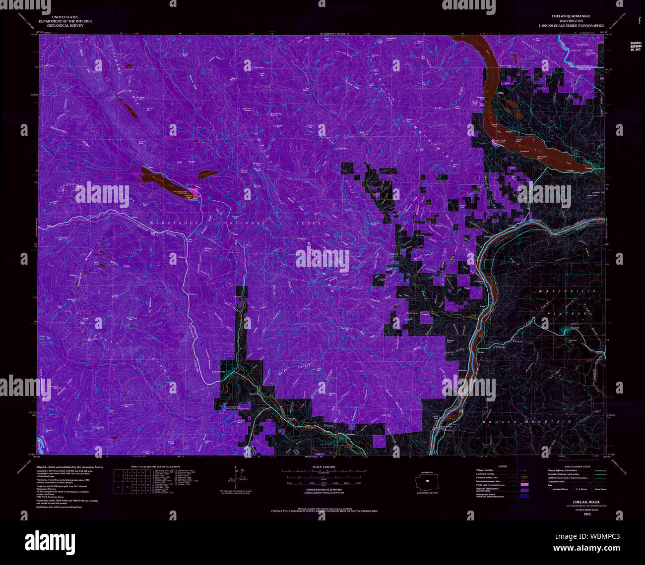 Map of chelan hi-res stock photography and images - Alamy
