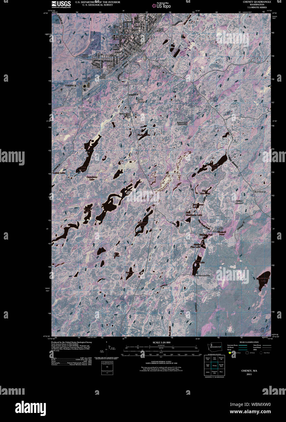 Cheney washington map hi-res stock photography and images - Alamy