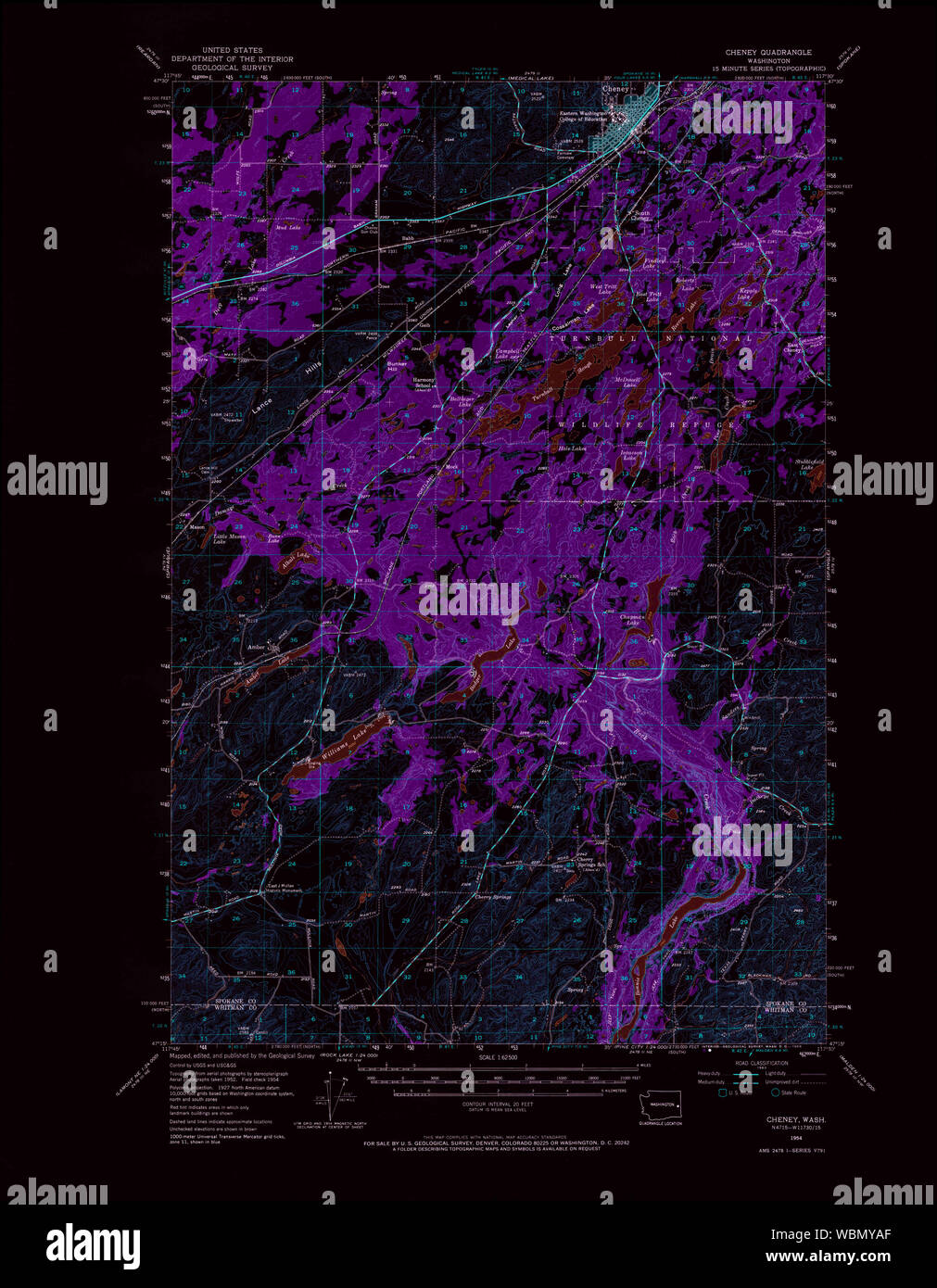Cheney washington map hi-res stock photography and images - Alamy