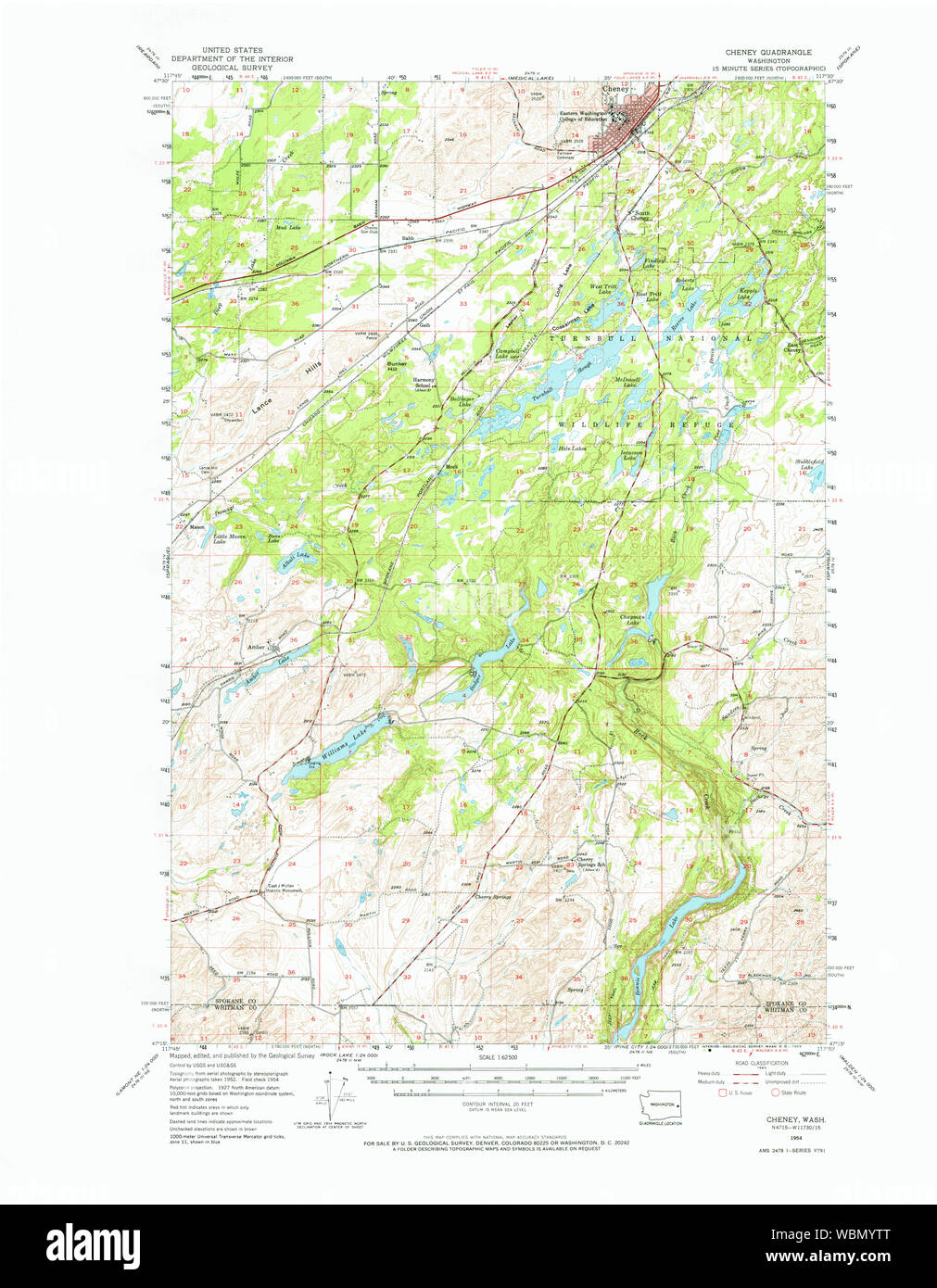 Cheney washington map Cut Out Stock Images & Pictures - Alamy