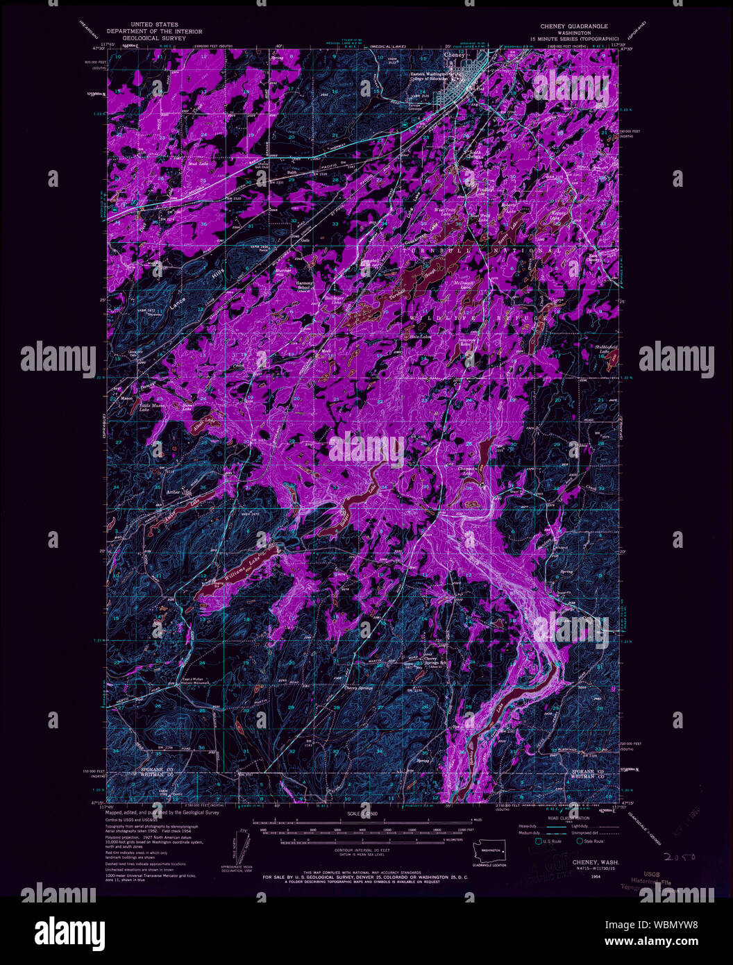 Cheney washington map hi-res stock photography and images - Alamy