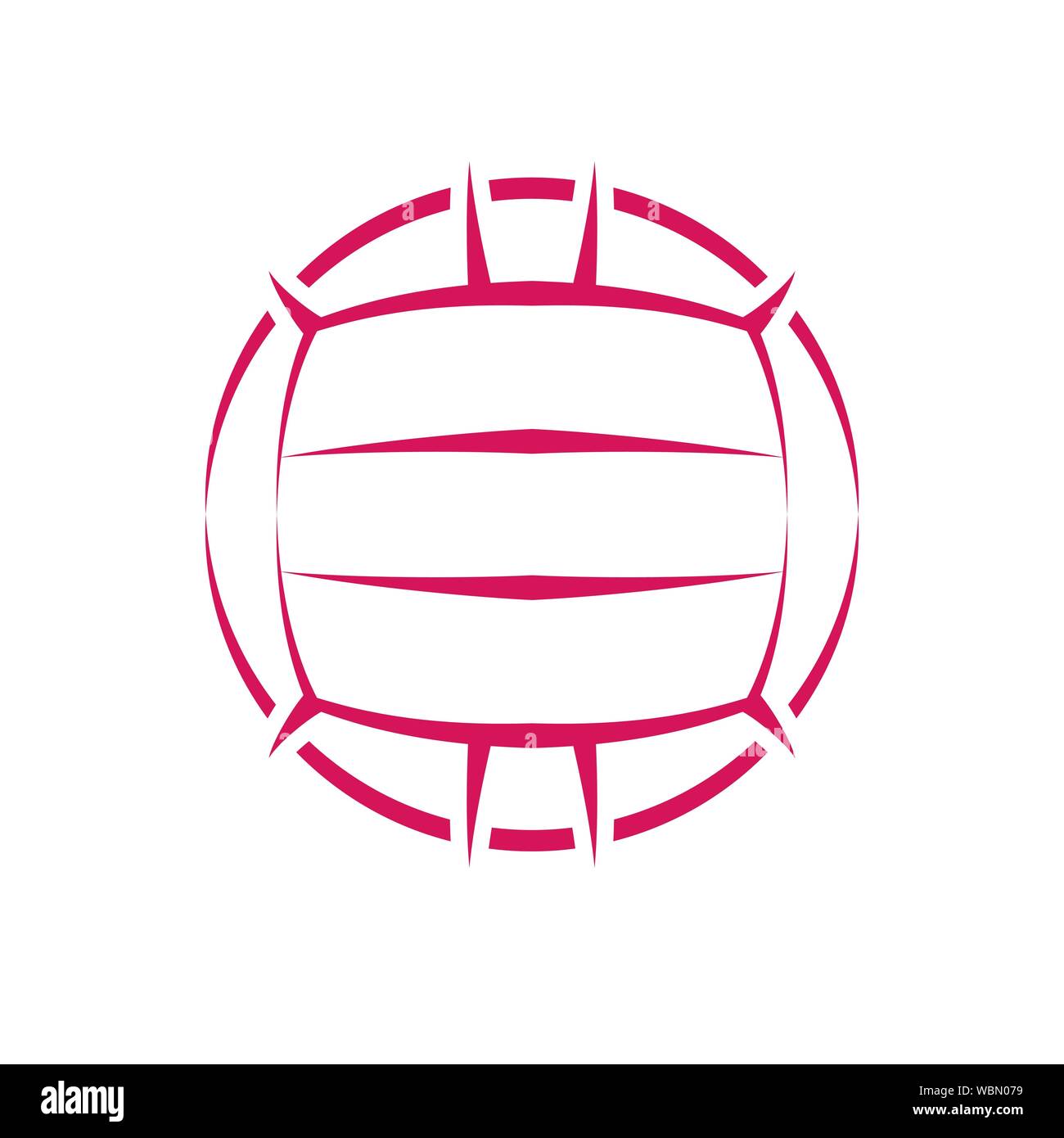 Pink abstract volleyball symbol isolated on white background Stock ...