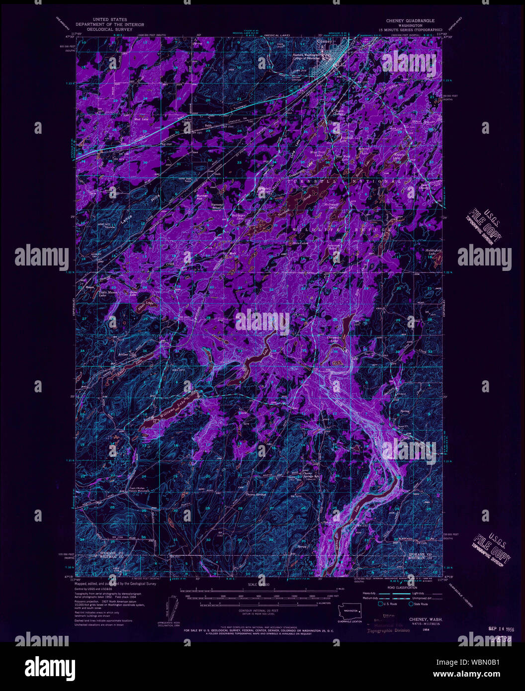 Cheney washington state map hi-res stock photography and images - Alamy