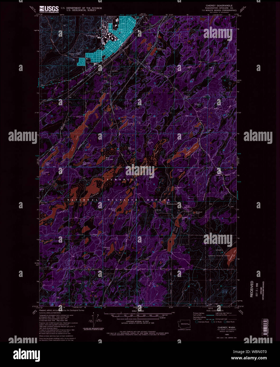 Map of cheney washington hi-res stock photography and images - Alamy