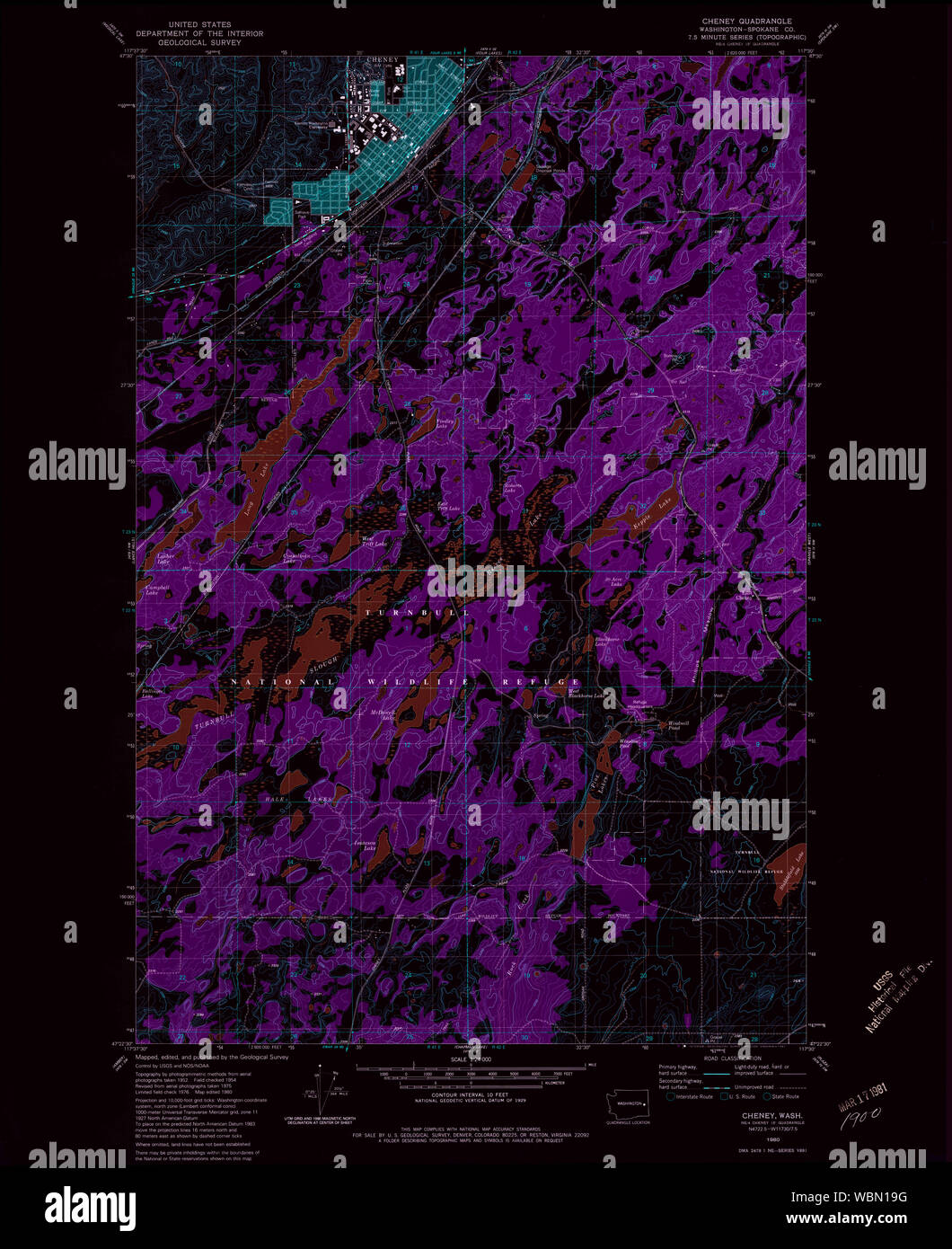 Cheney washington map hi-res stock photography and images - Alamy