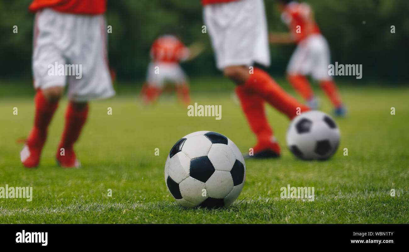 Horizontal Football Background Close-up. Football/Soccer Running with ...