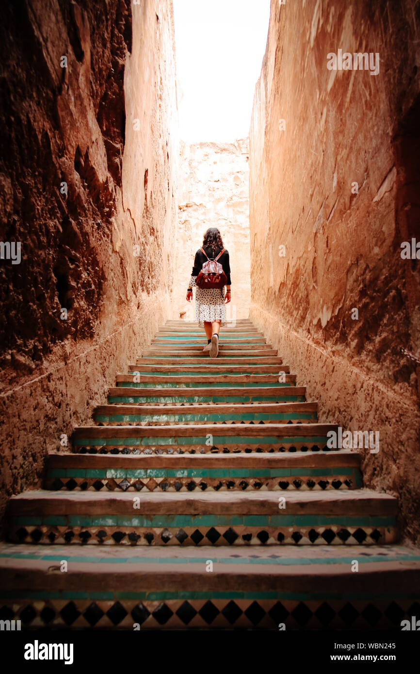 Rear view climbing stairs hi-res stock photography and images - Alamy