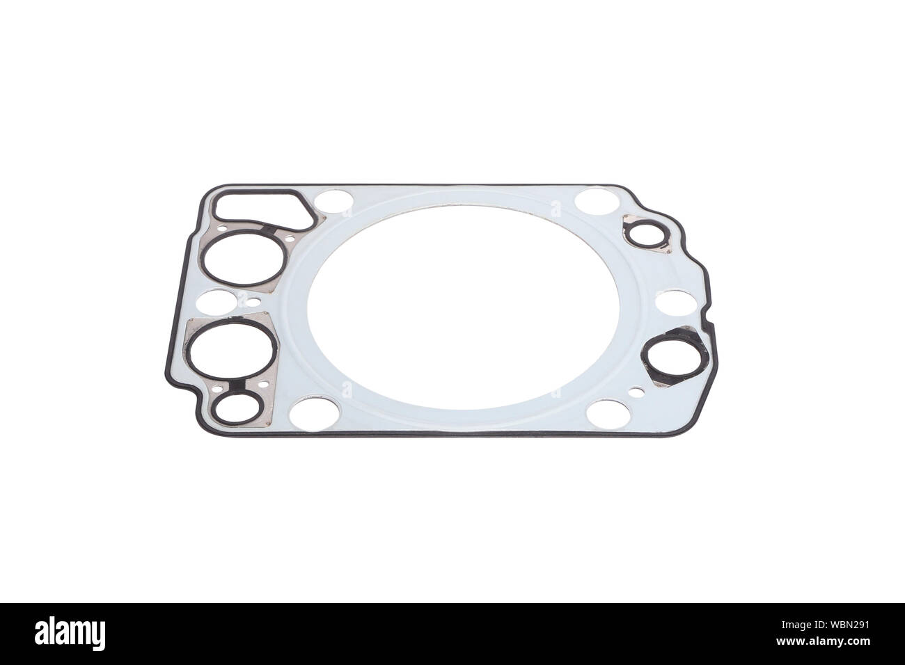 Metal car gasket with rubber rings isolated on white background Stock ...