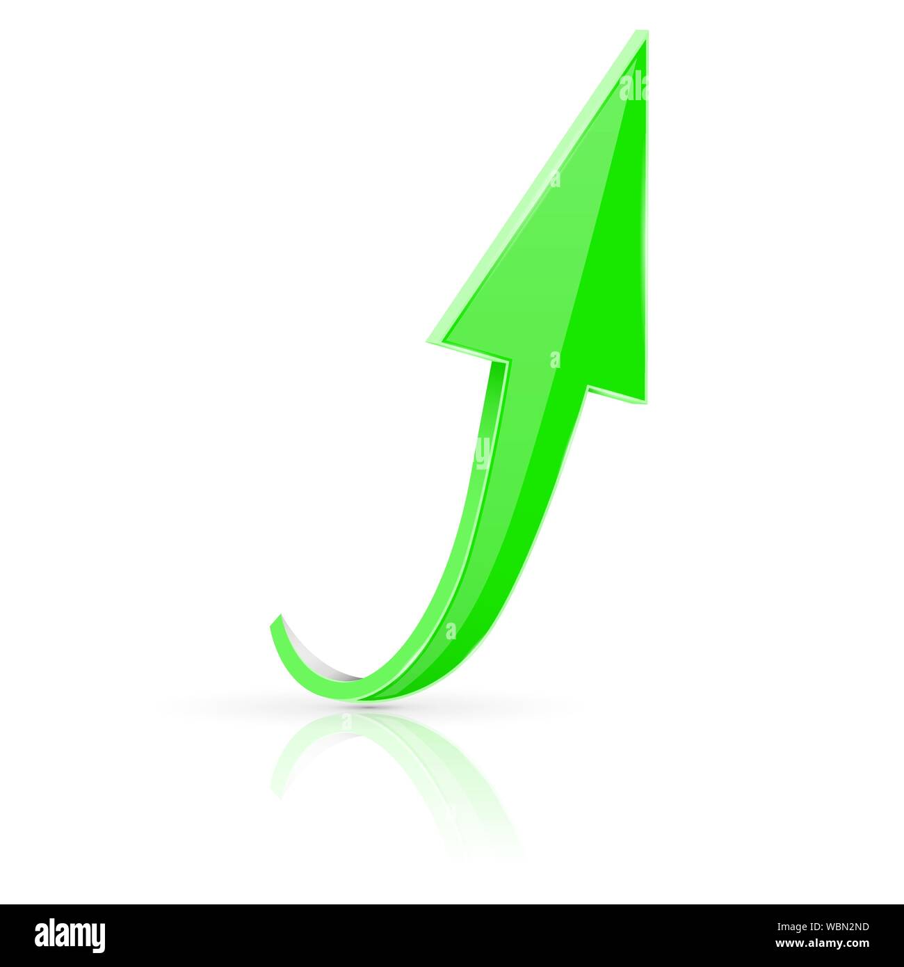Up 3d arrow. Green sign with reflection Stock Vector Image & Art - Alamy