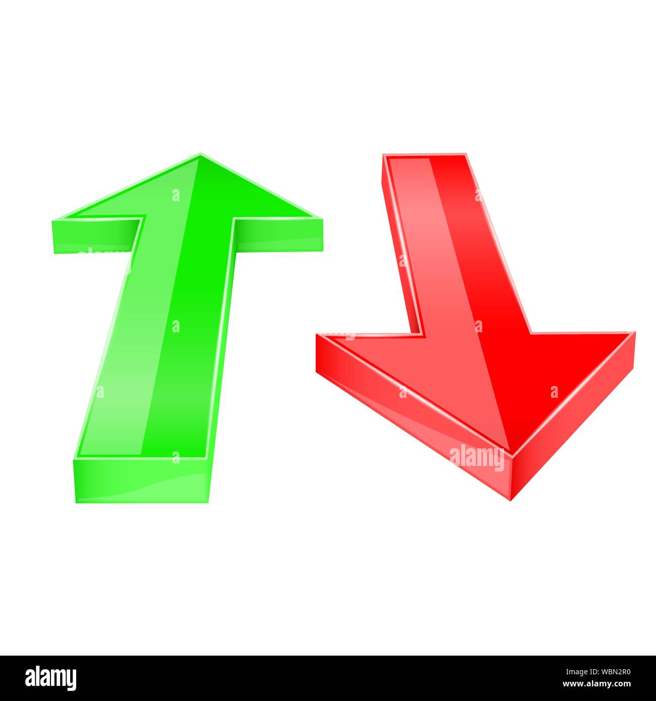 Straight arrows. 3d red and green signs Stock Vector Image & Art - Alamy