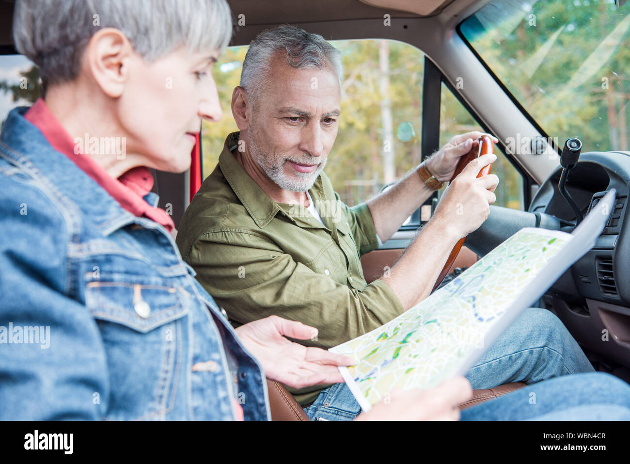 Map in car hi-res stock photography and images - Alamy