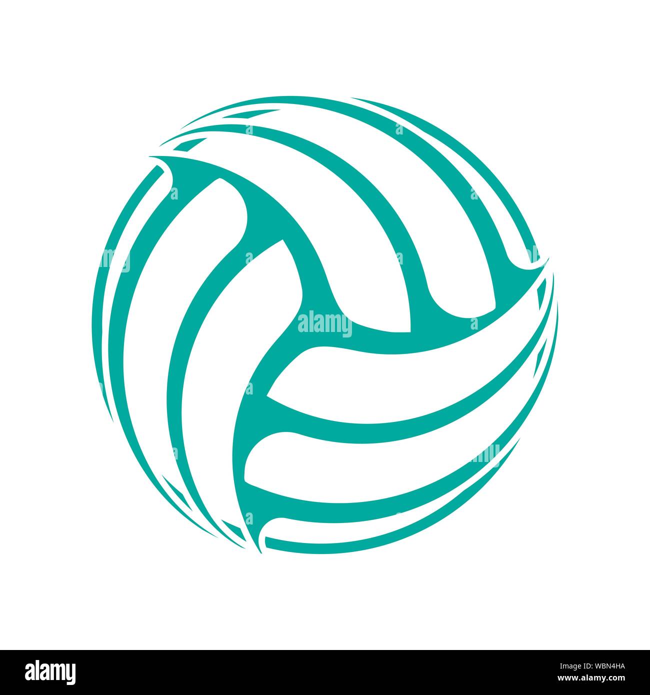 Blue abstract volleyball symbol isolated on white background Stock ...