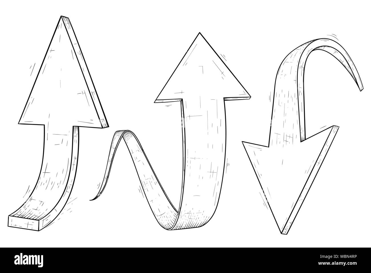 Up and Down arrows. Hand drawn sketch Stock Vector Image & Art - Alamy