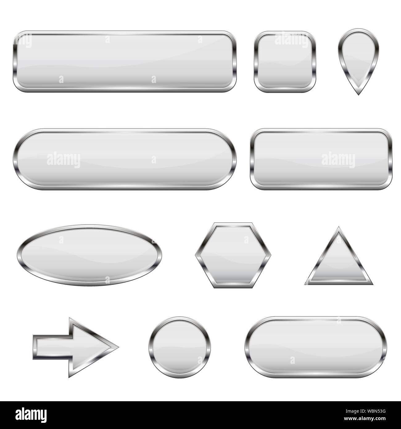 White 3d buttons set Stock Vector Images - Alamy