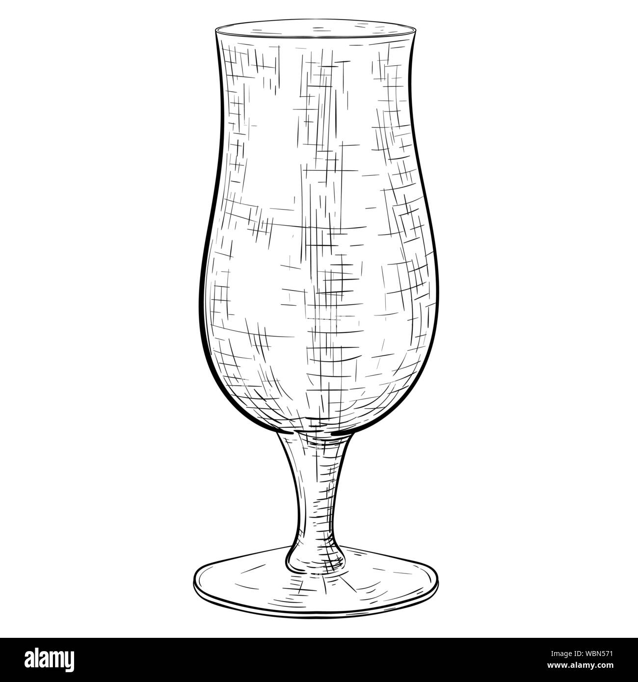 Empty Beer Glass Hand Drawn Sketch Stock Vector Image And Art Alamy