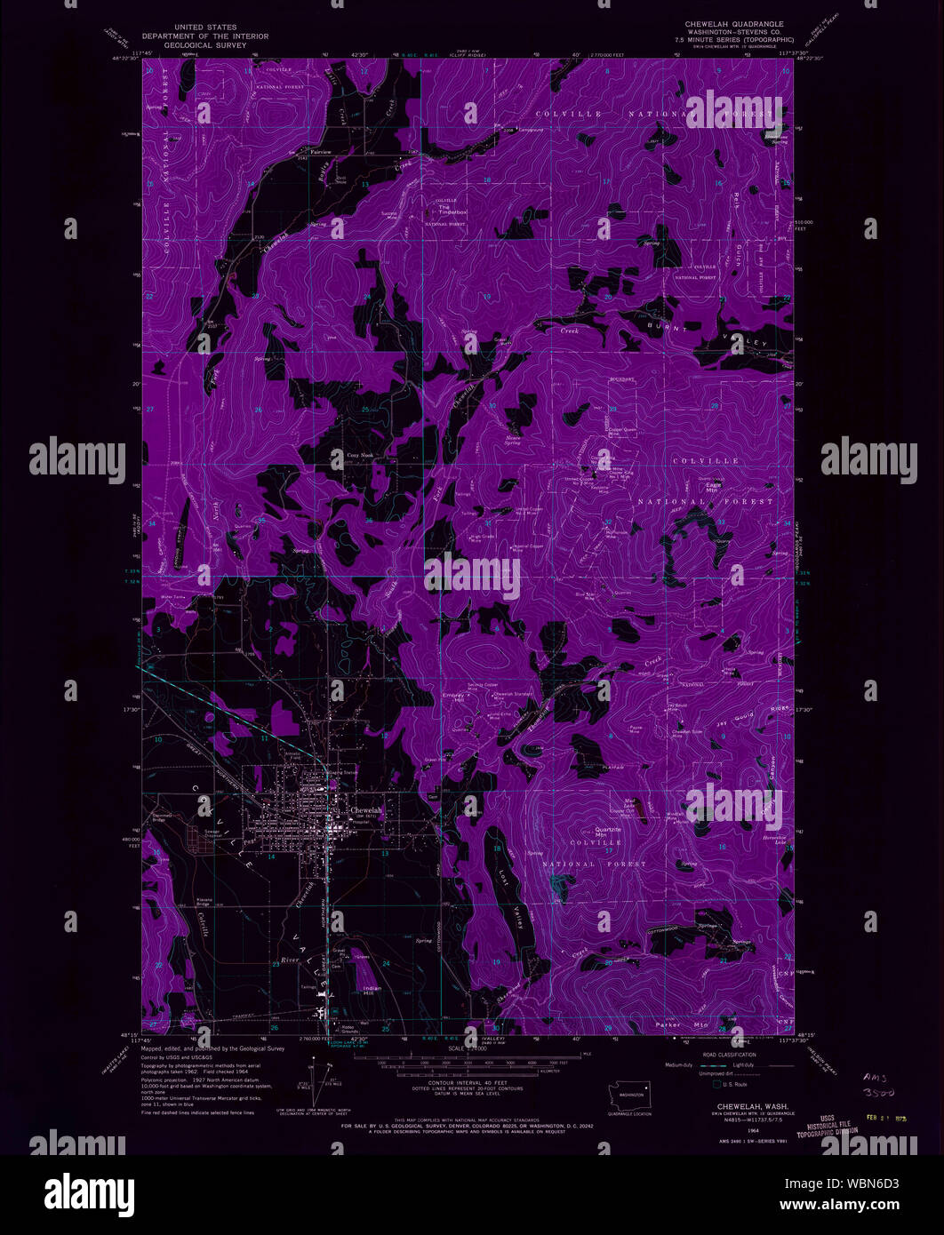 Chewelah washington map hi-res stock photography and images - Alamy