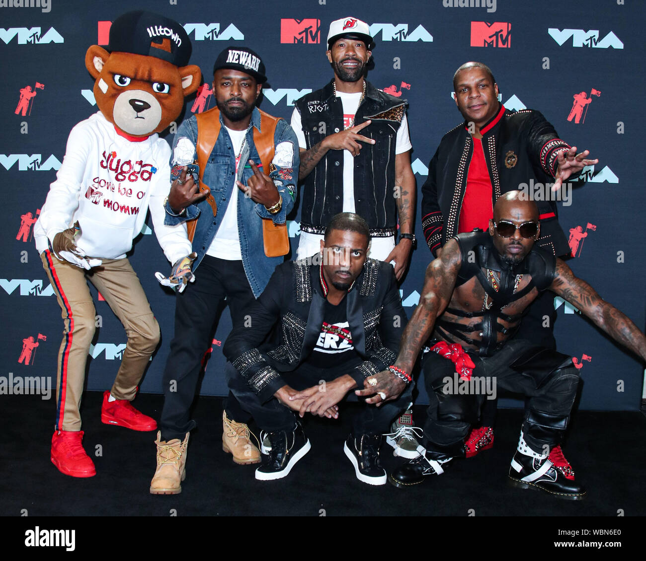 Newarke, USA. 26th Aug, 2019. Slugga, DJ Kay Gee, Treach and Vin Rock ...