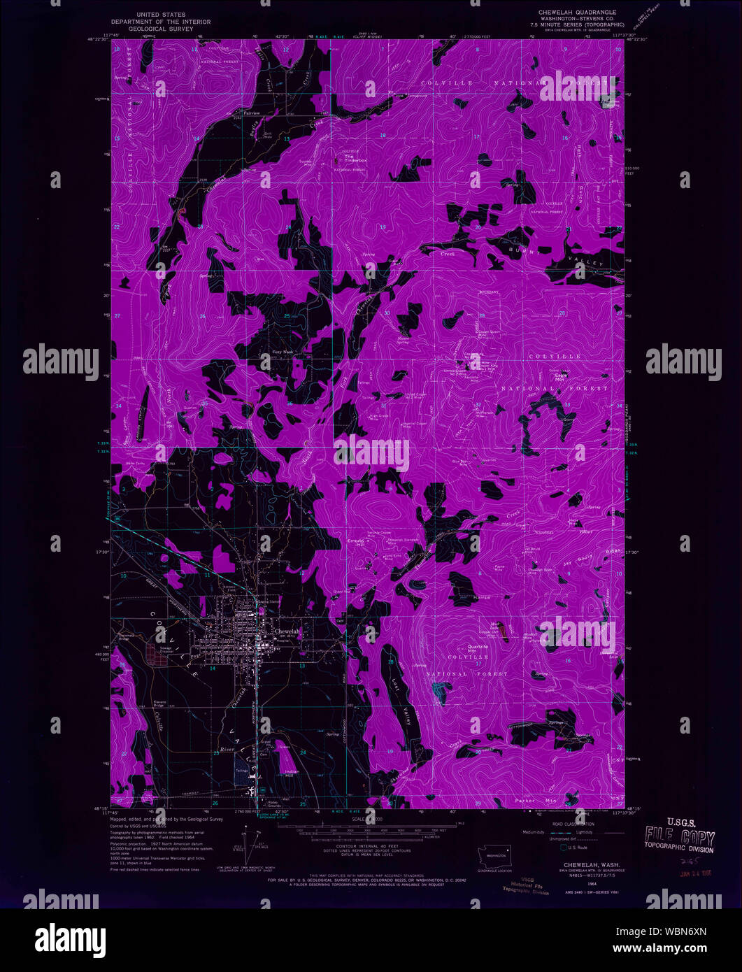 Chewelah washington map hi-res stock photography and images - Alamy