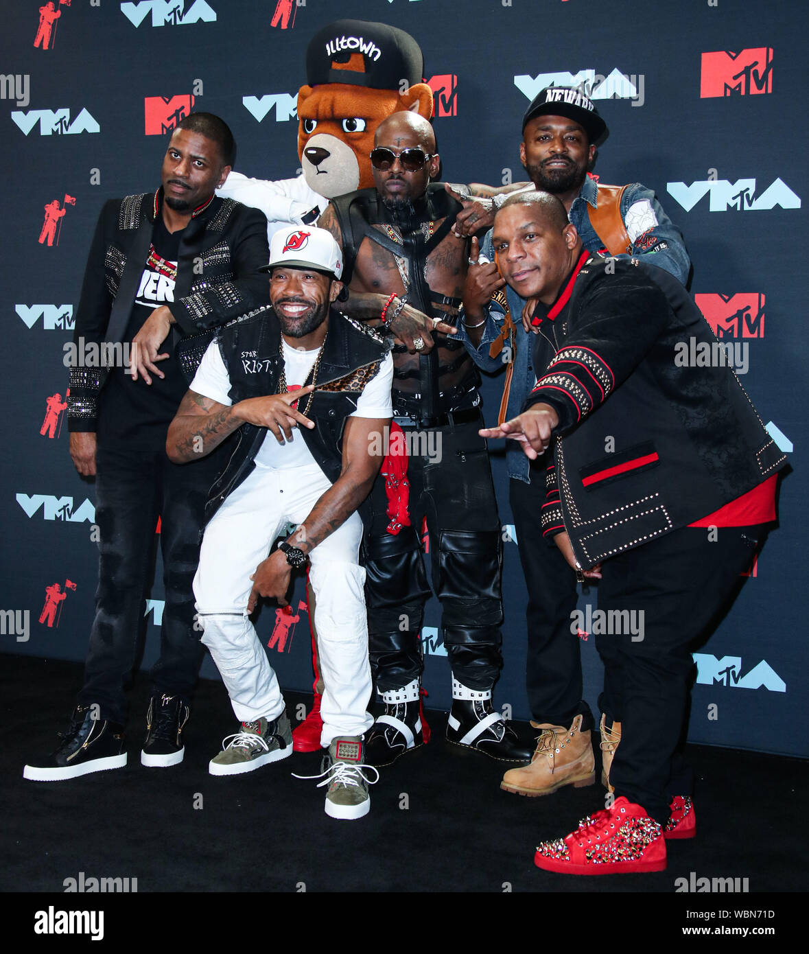 Newarke, USA. 26th Aug, 2019. Slugga, DJ Kay Gee, Treach and Vin Rock ...