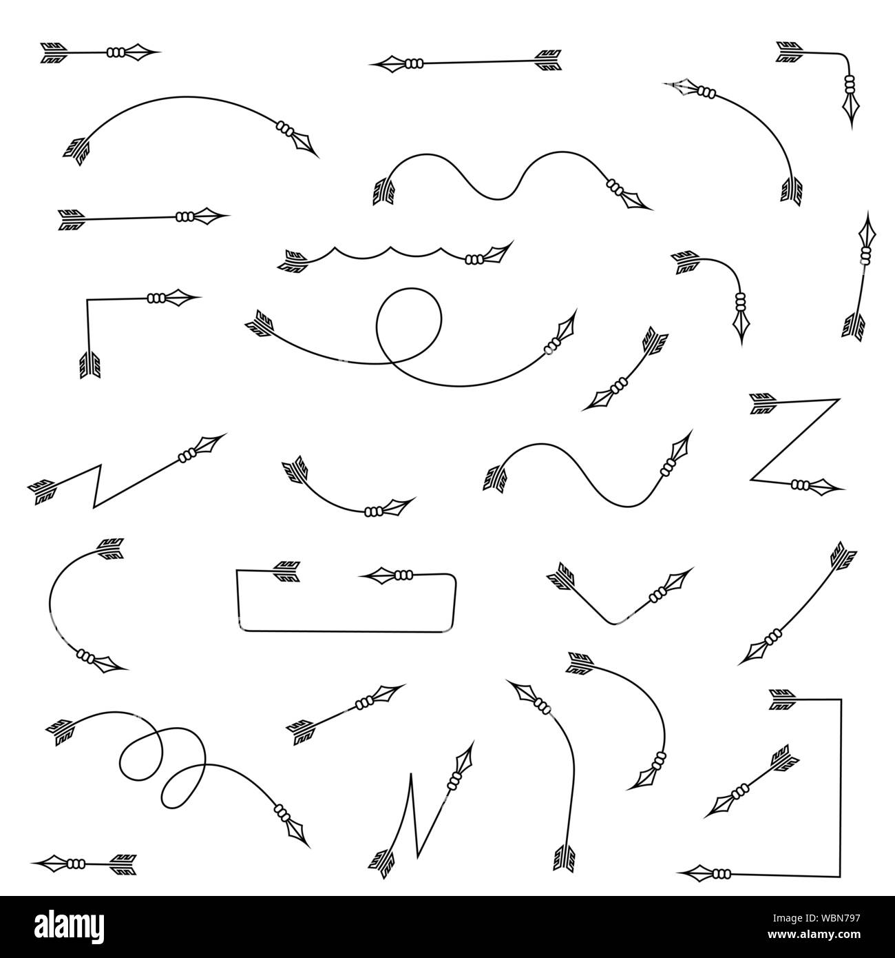 Decorative black line arrows Cut Out Stock Images & Pictures - Alamy