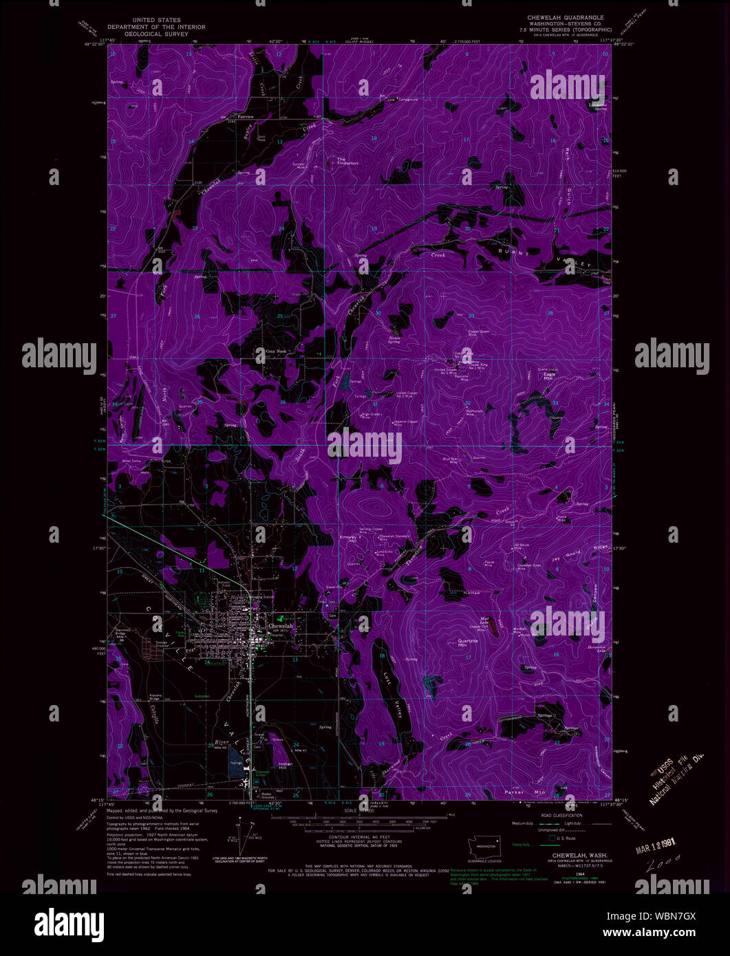 Chewelah washington map hi-res stock photography and images - Alamy
