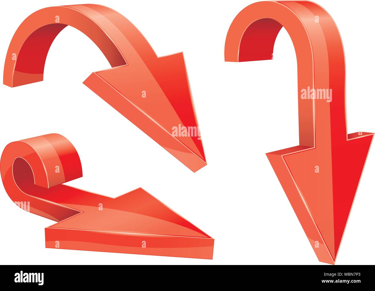 Red 3d arrows Stock Vector Image & Art - Alamy