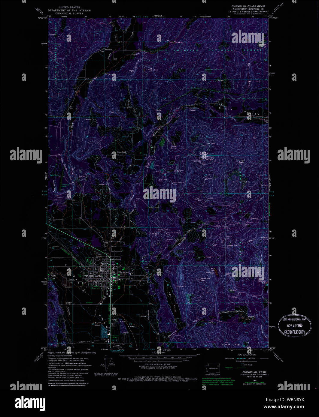 Map of chewelah washington hi-res stock photography and images - Alamy