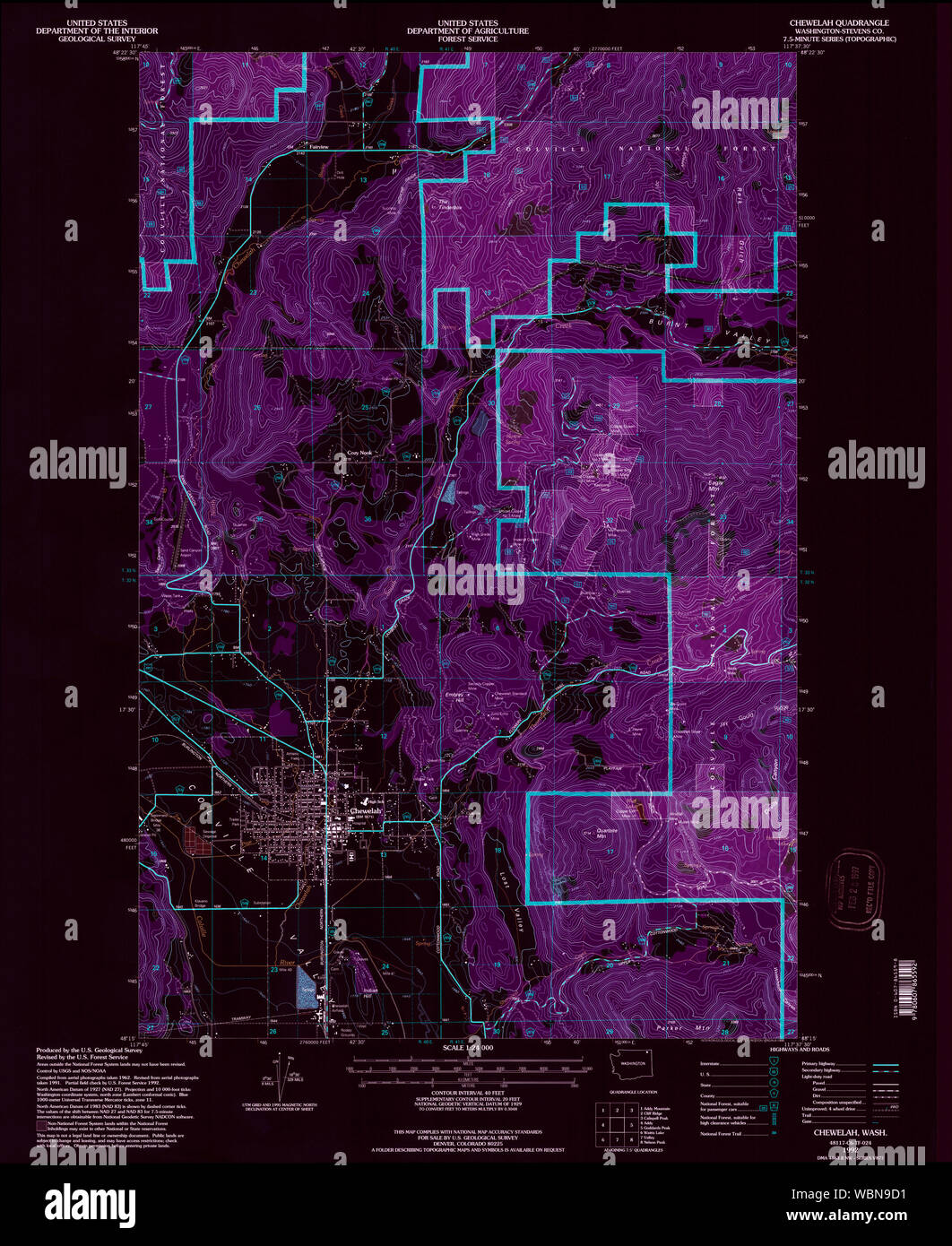 Map of chewelah washington hi-res stock photography and images - Alamy