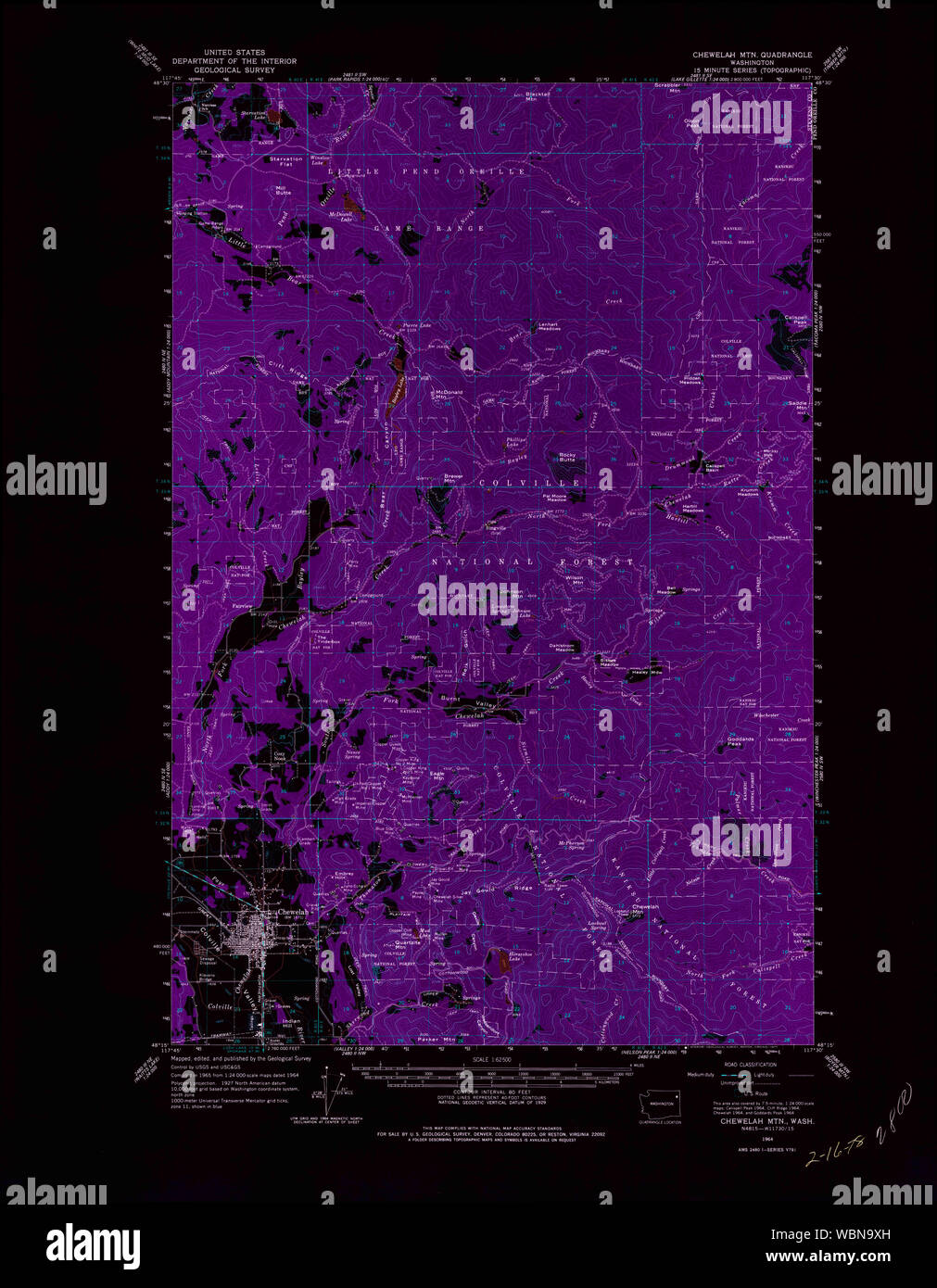 Map of chewelah washington hi-res stock photography and images - Alamy